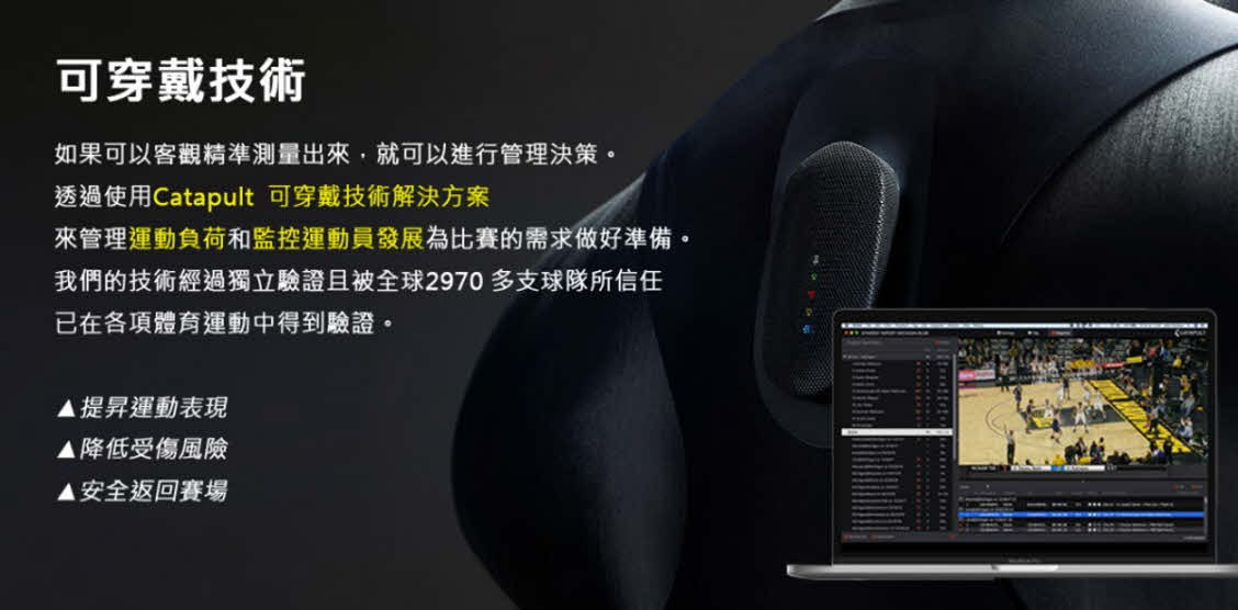 最佳運動選手監控分析系統 CATAPULT