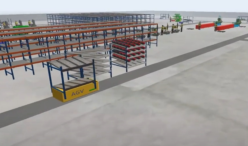 FlexSim生產物流模擬-AGV